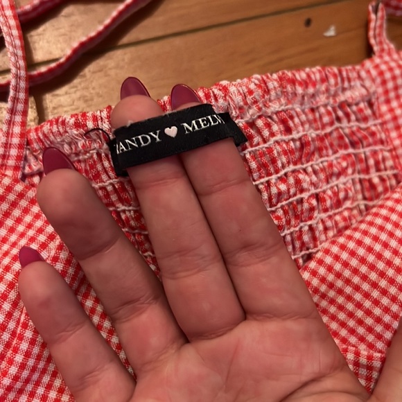 Brandy Melville | Tops | Brandy Melville Gingham Red N White Preppy Top ...